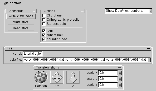 Ogle screen shots - GLUI interface