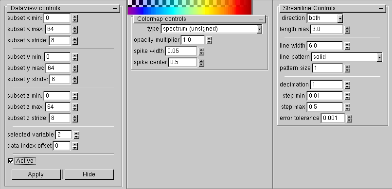 Ogle screen shots - GLUI interface